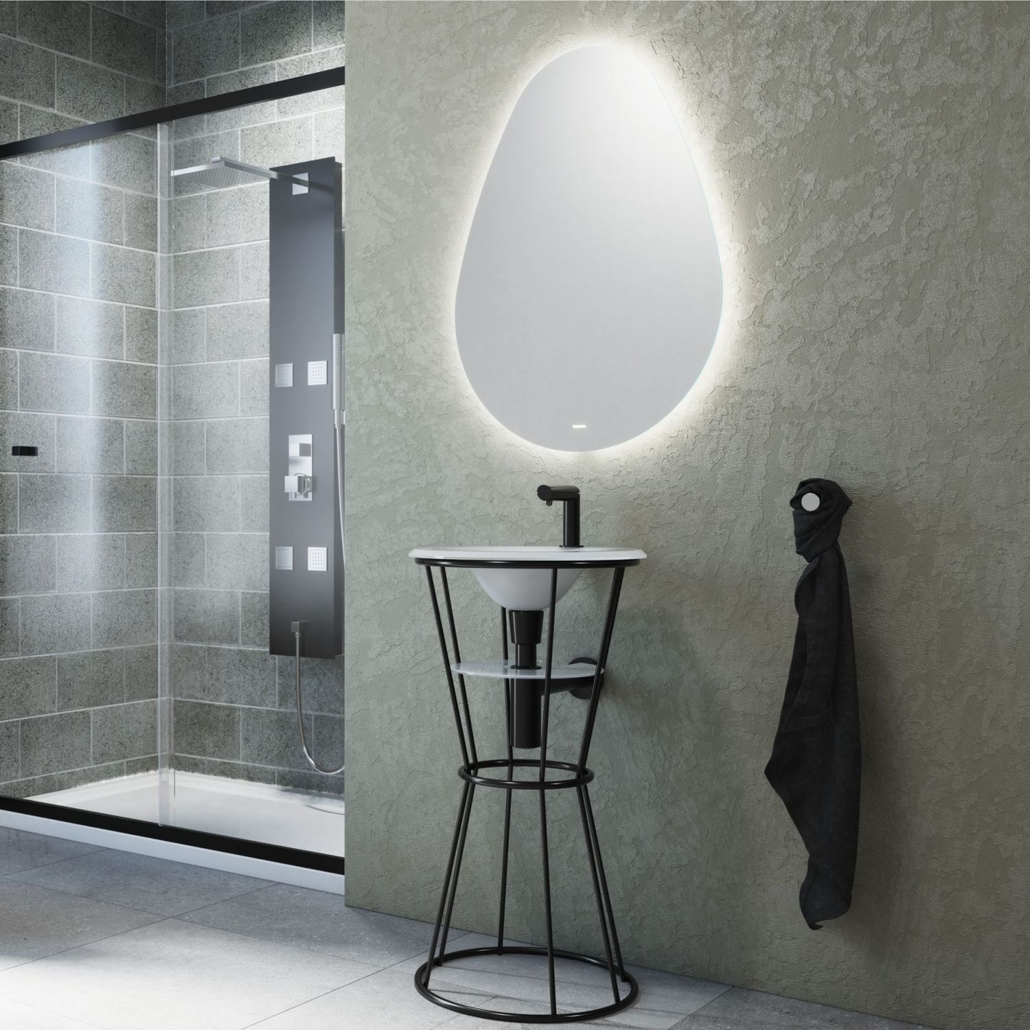 Wall-mounted bathroom mirror - OVUM - BISELARTE - contemporary / silver-colored / vertical