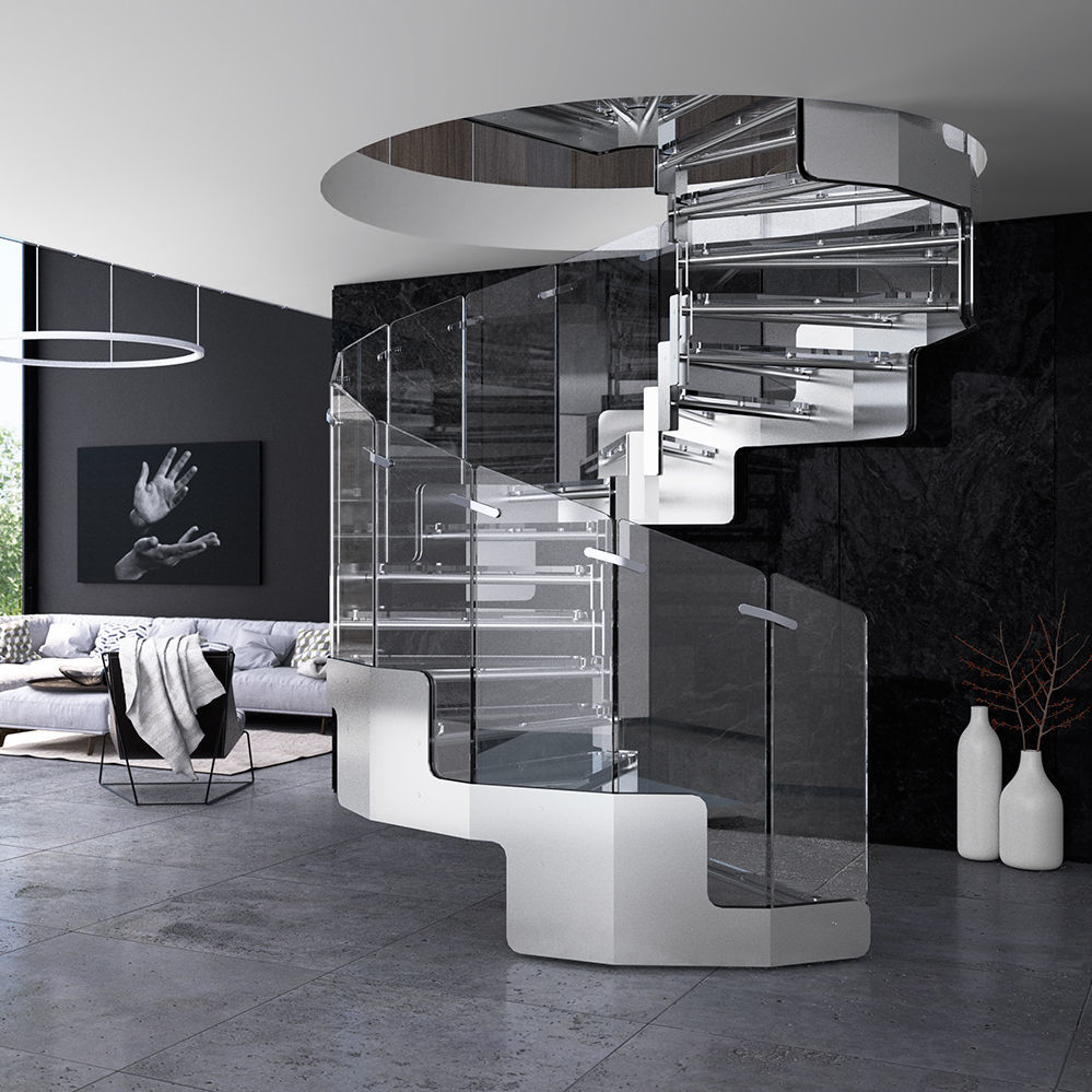 Straight staircase - JOY - Rintal Executive - helical / wooden step ...