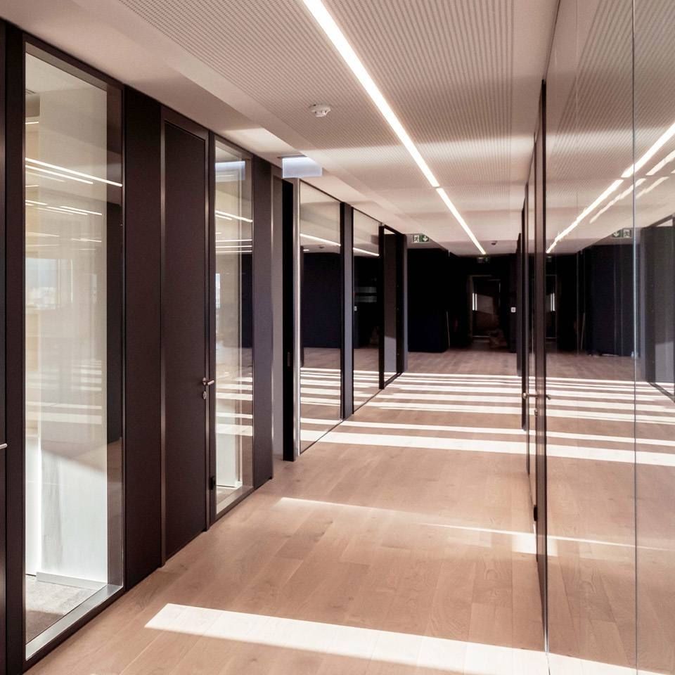 Removable partition - METRICA V - DIVILUX - double-glazed / commercial ...