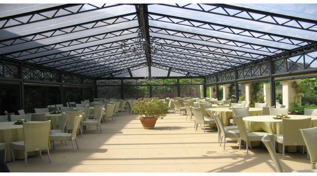 Metal frame tensile structure - OUTSIDES COVERING - Favaretti - roof ...