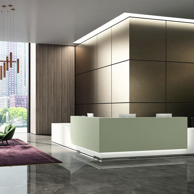L-shaped reception desk - VISION - UFFICIO DESIGN ITALIA - wooden