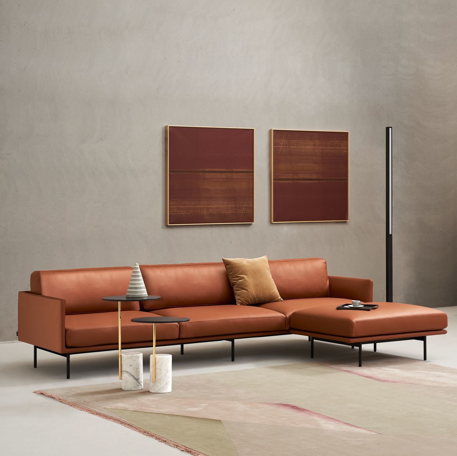 Modular sofa - COMODO - UFFICIO DESIGN ITALIA - contemporary / leather ...