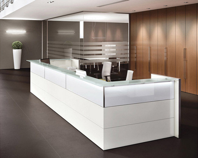 Corner reception desk - KUBIK - UFFICIO DESIGN ITALIA - modular / laminate