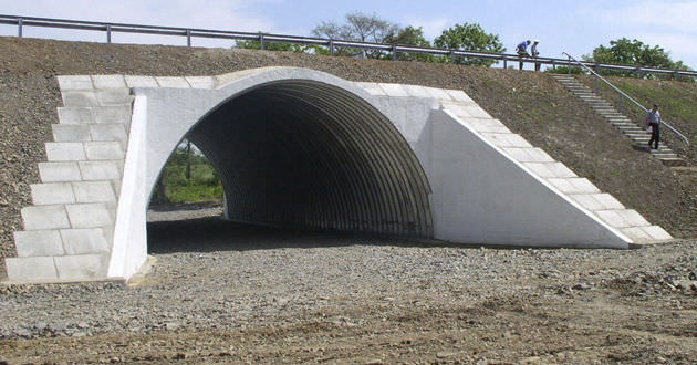 Corrugated metal sheet - Armtec - curved / stainless steel / for bridge ...