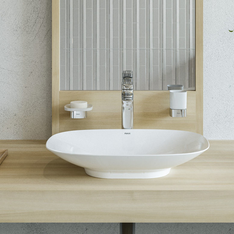 Washbasin with mixer tap - CERAFINE™ VESSEL - INAX - countertop ...
