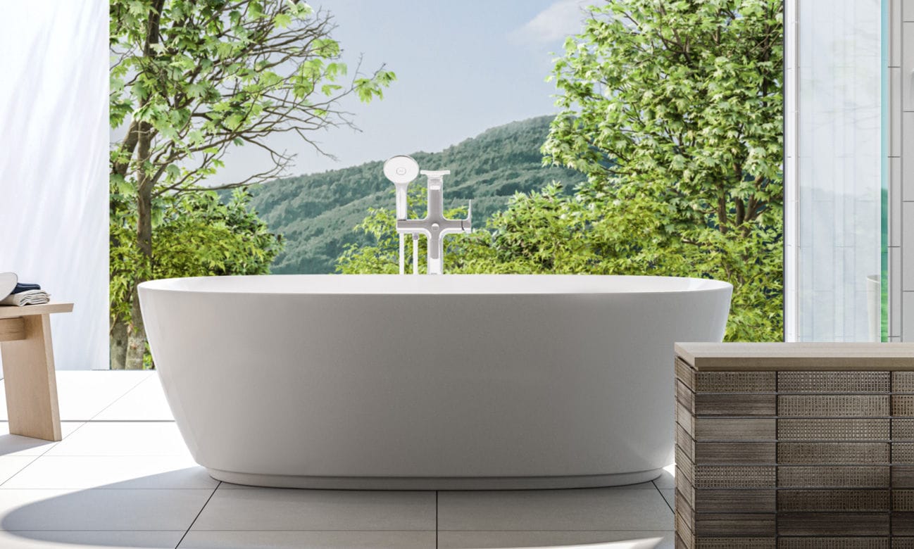 Oval bathtub - INAX - freestanding / for homes / ceramic