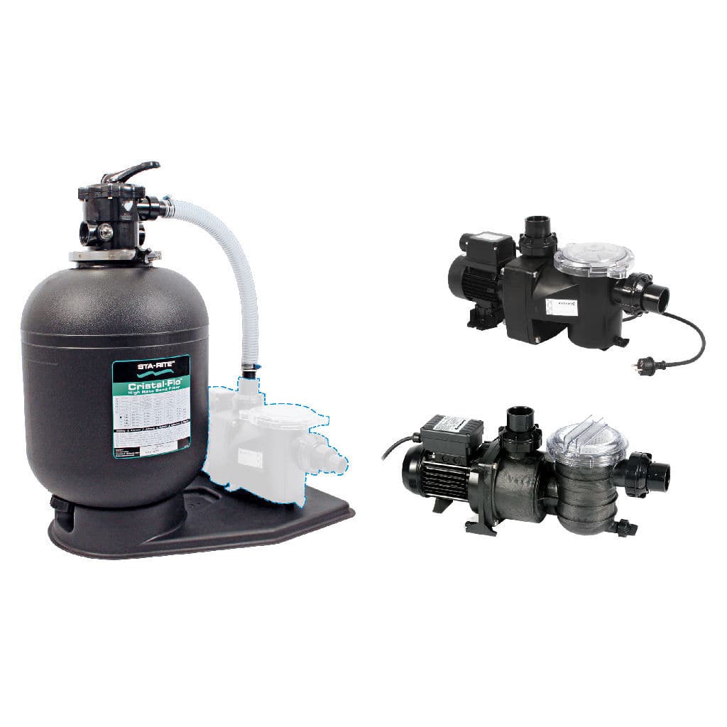 Sand pool filtration system - CRISTAL-FLO WITH SWIMMEY PUMP - Pentair ...