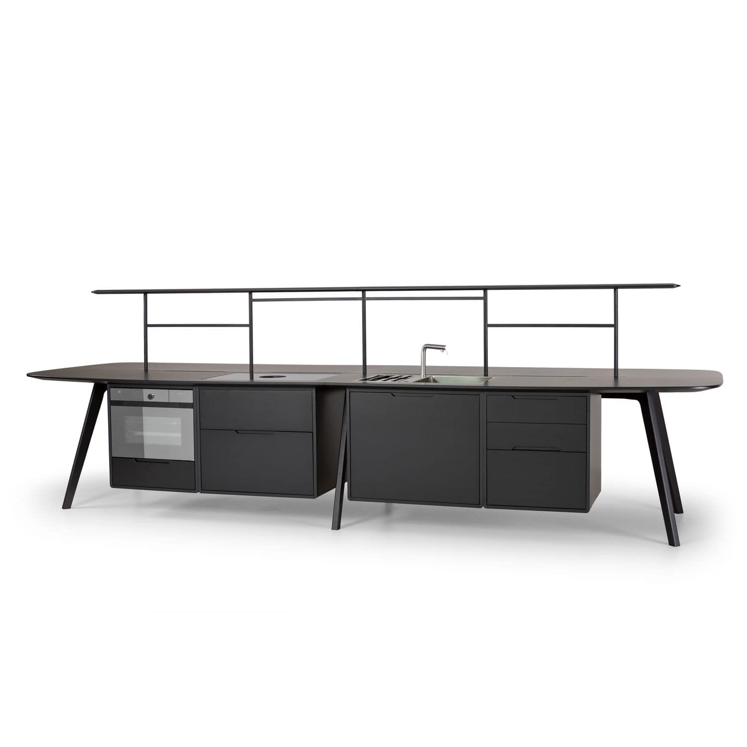 Contemporary kitchen island - WING - True Design srl - wooden / large ...