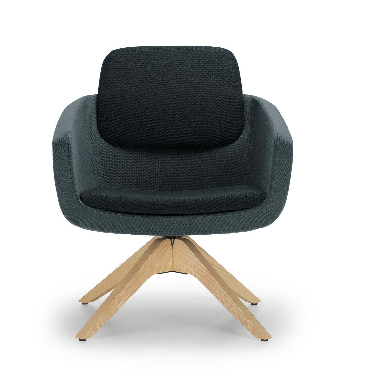 Contemporary armchair - ARCA - True Design srl - fabric / wooden / gray