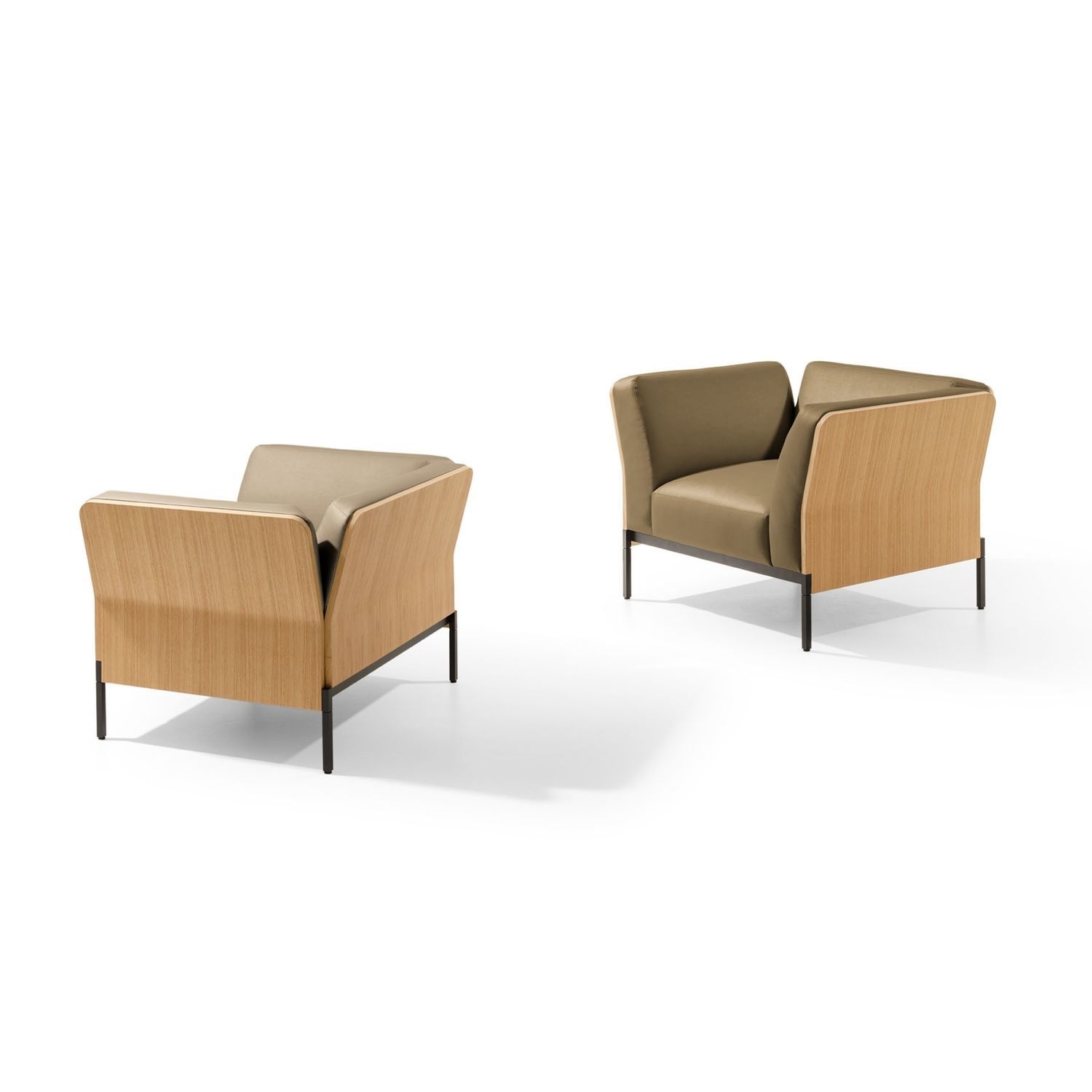 Contemporary armchair - FOLD - True Design srl - foam / wooden ...