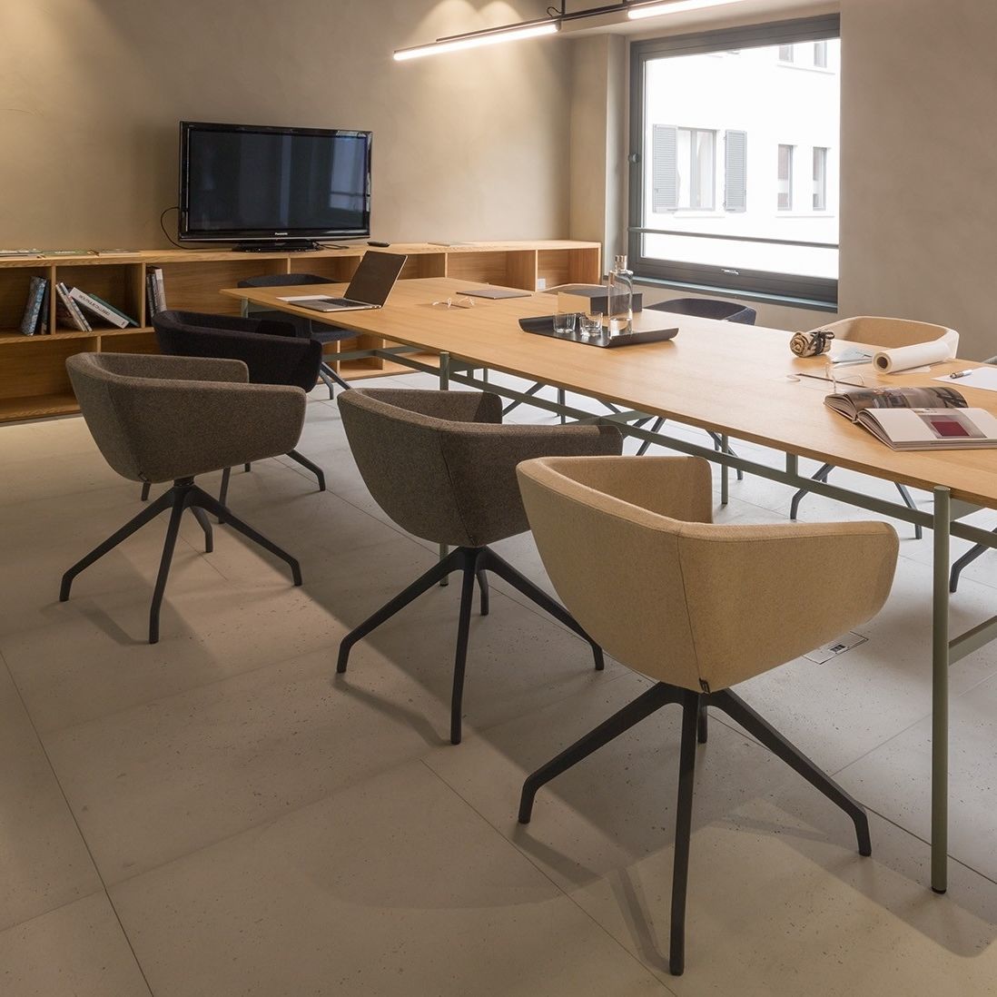 Contemporary table - BLADE - True Design srl - solid wood / MDF / steel ...