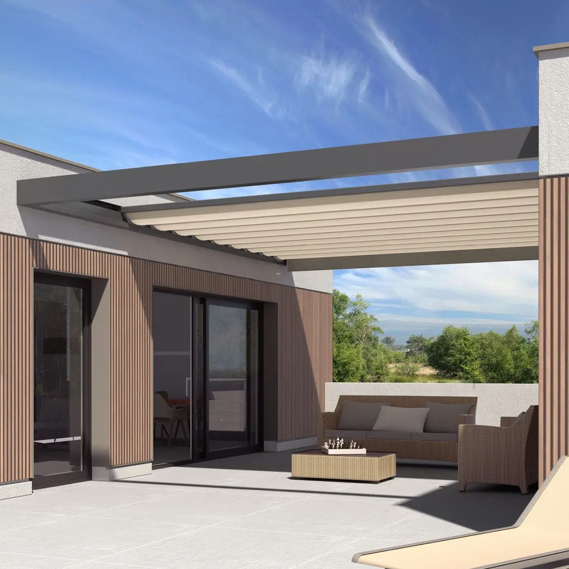 Hanging pergola - ASTANO SOFT-TOP - STOBAG - aluminum / canvas / fabric ...