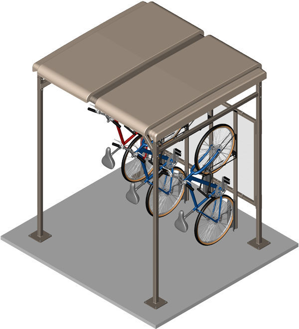 Public space cycle shelter - VERTICAL WALLRACK - CycleSafe - for urban ...