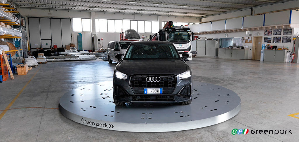 Rotating parking platform - Green Park srl - electric / exhibition