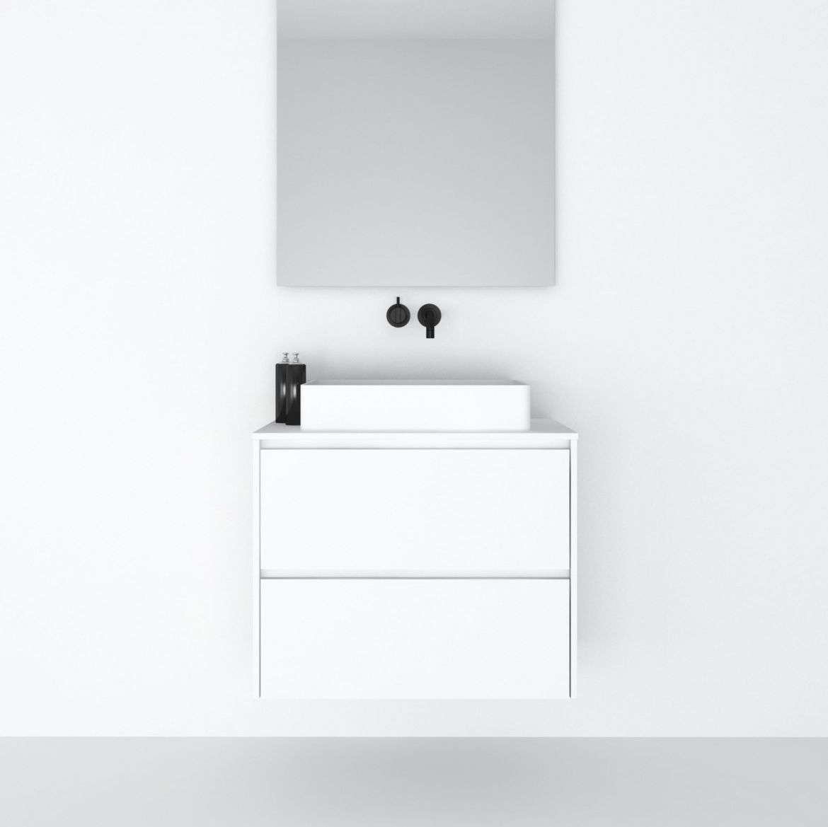 Wall-hung washbasin cabinet - 80 SOBRE L 2C - CODIS - wooden ...