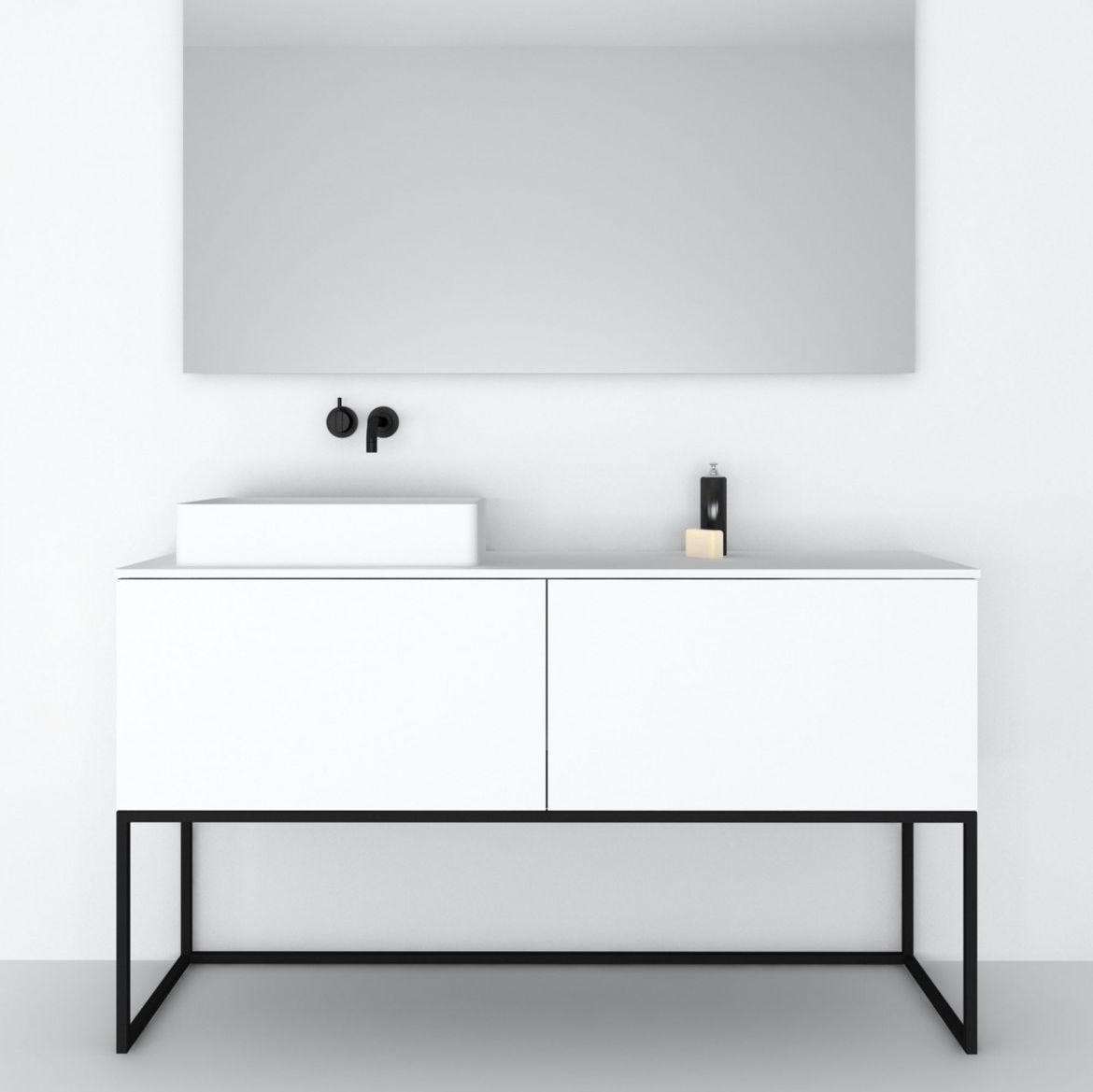 Double washbasin cabinet - 160 SOBRE 2C - CODIS - free-standing / metal ...