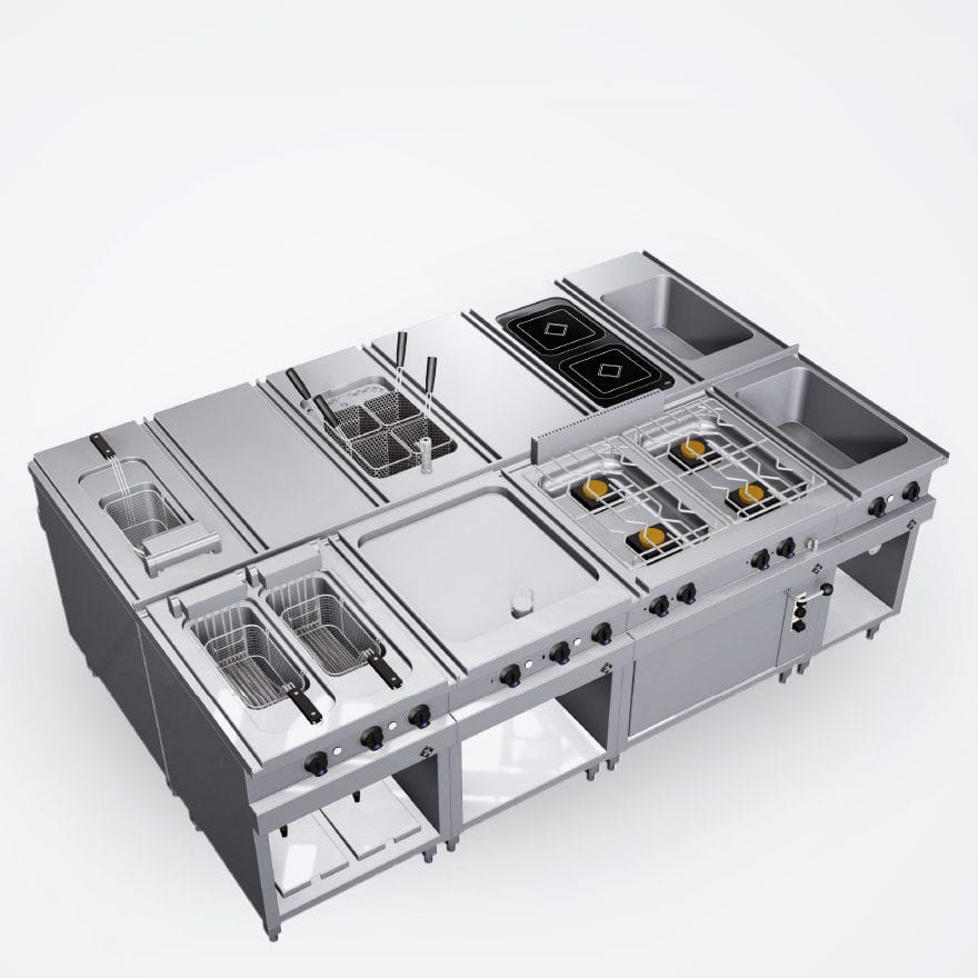 Stainless steel commercial kitchen - MKN - modular / custom-made / with ...