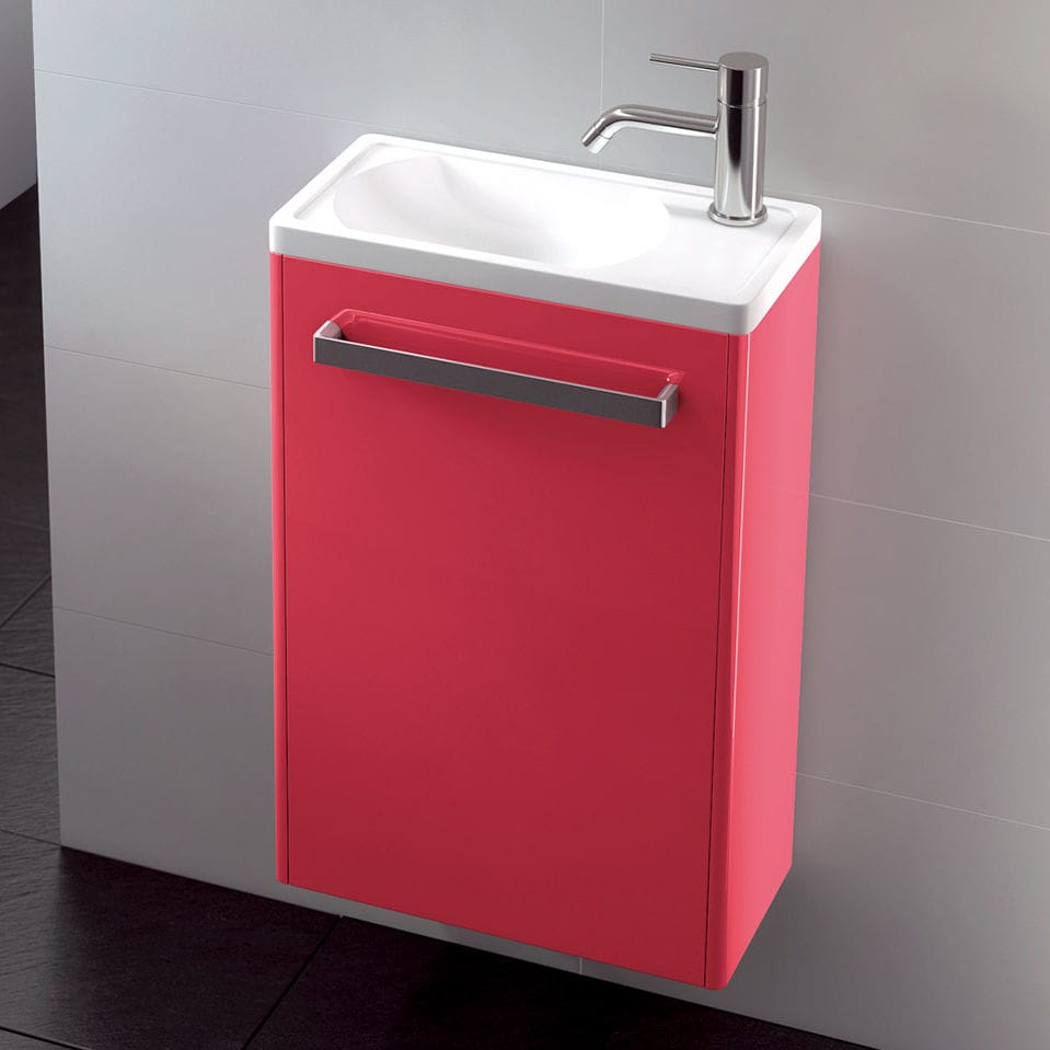 Wall-mounted hand basin - JAZZ - DECOTEC - rectangular / ceramic