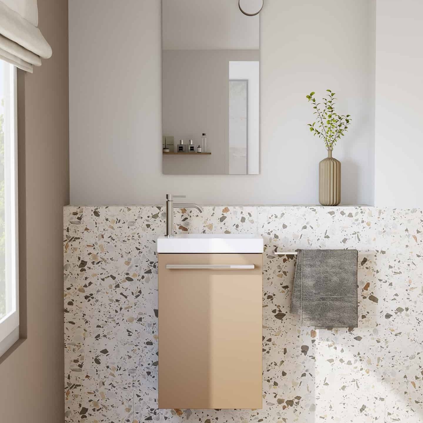 Wall-mounted hand basin - LULU - DECOTEC - rectangular / ceramic / with ...