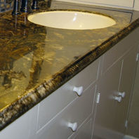 Composite countertop - iCoat - epoxy / bathroom / green
