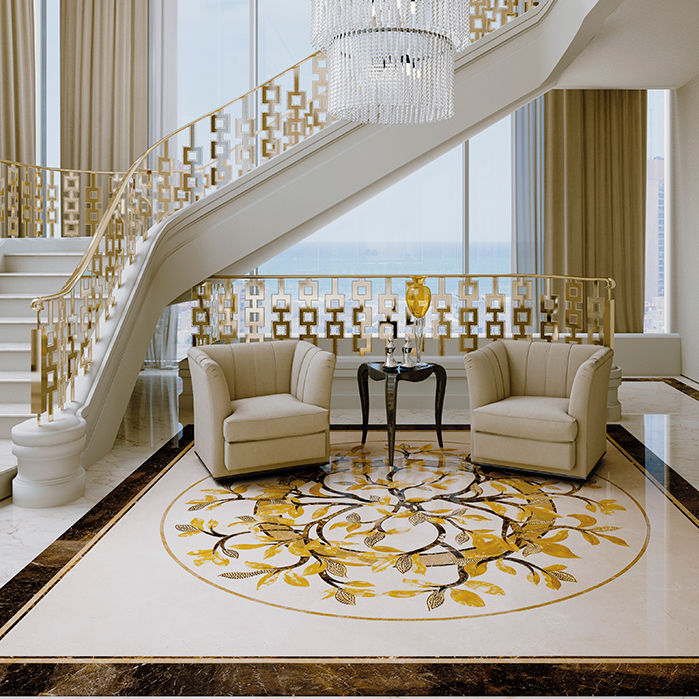 Marble tile - LAUSANNE - BUDRI - indoor / for floor / large-format