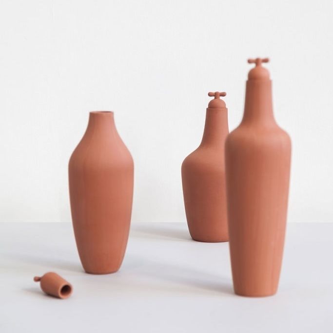 Ceramic carafe - VIJ5 - terracotta / sandstone