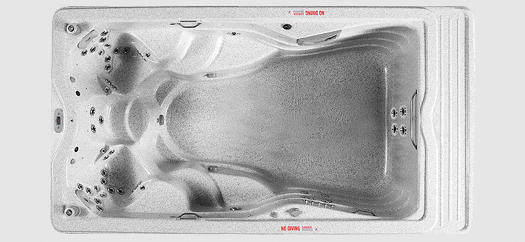 Built-in swim spa - H2X TRAINER 14 - MASTER SPAS - rectangular / not ...