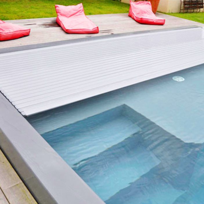 Slatted swimming pool cover - ROLLINSIDE 1 - DEL - automatic / security ...