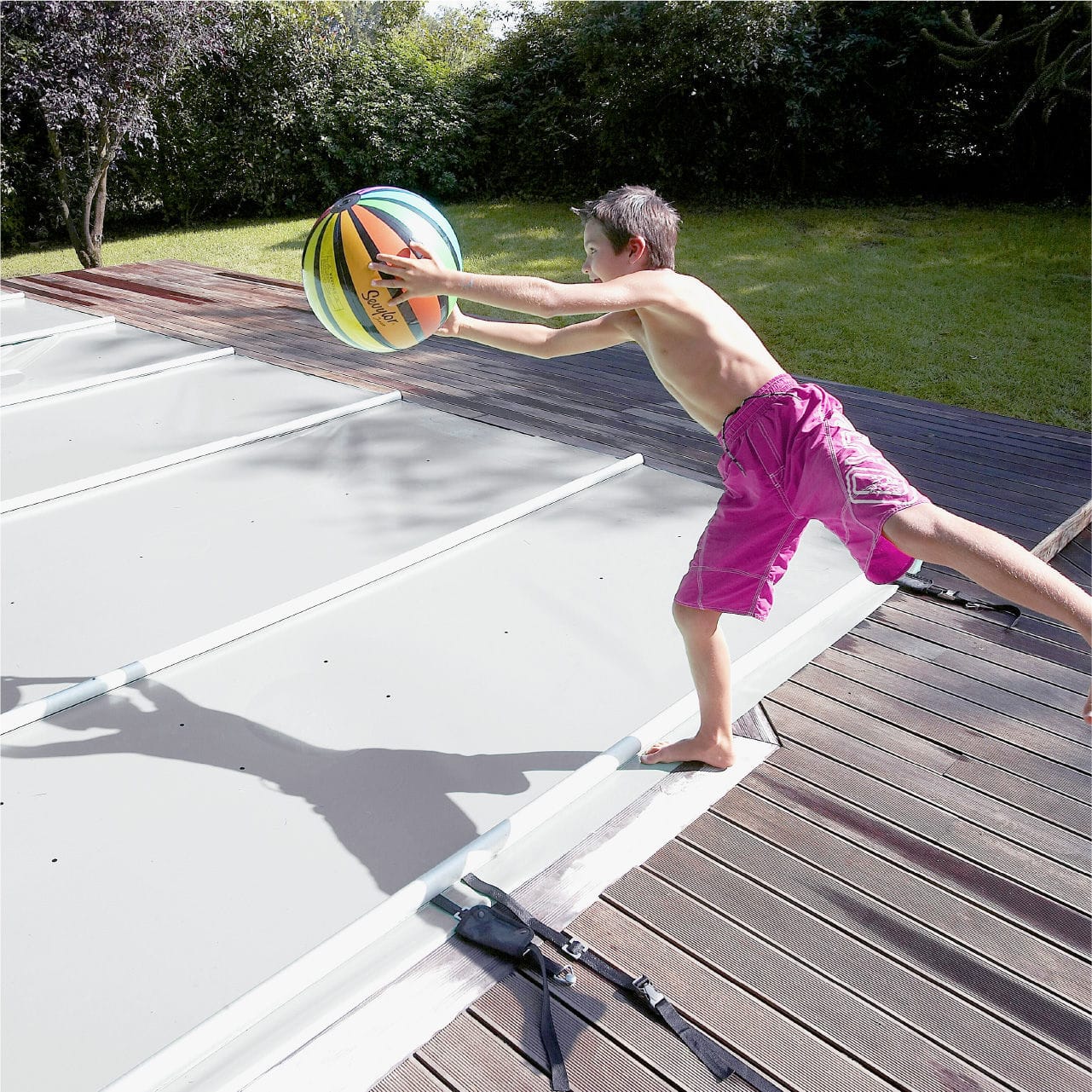 Swimming pool cover with rods - P-580 - PROCOPI - security / summer ...