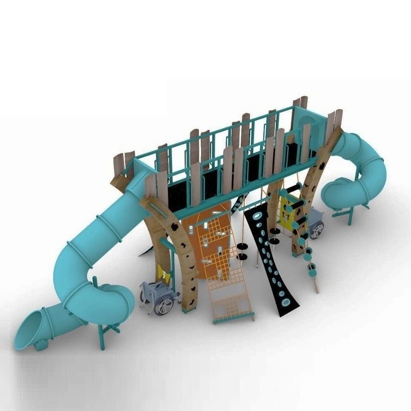 Playground structure - SLIDE-WINDER - DYNAMO INDUSTRIES - wooden / rope ...