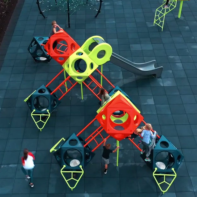 Playground climbing structure - PLAYCUBES® : FRACTAL NET - PLAYWORLD