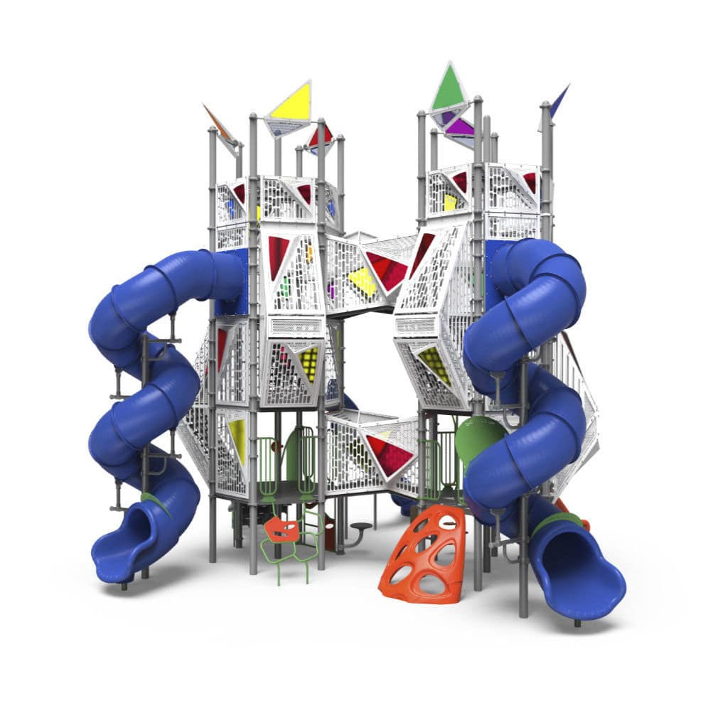 Playground play tower - EMERSON HEIGHTS - PLAYWORLD - with slide / metal