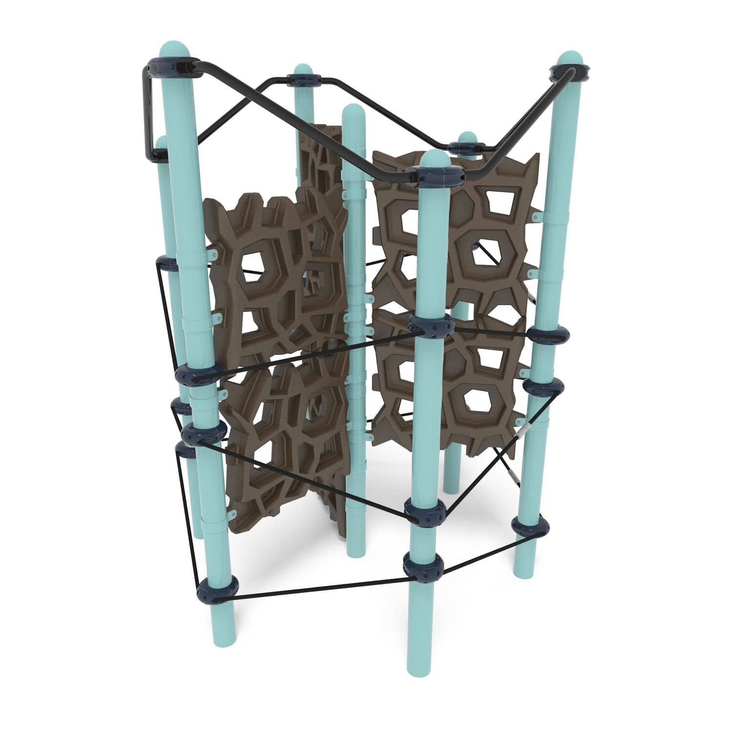 Climbing play structure - GeoPlex® 3-Spoke Tower w/Cable - Design 5102 ...
