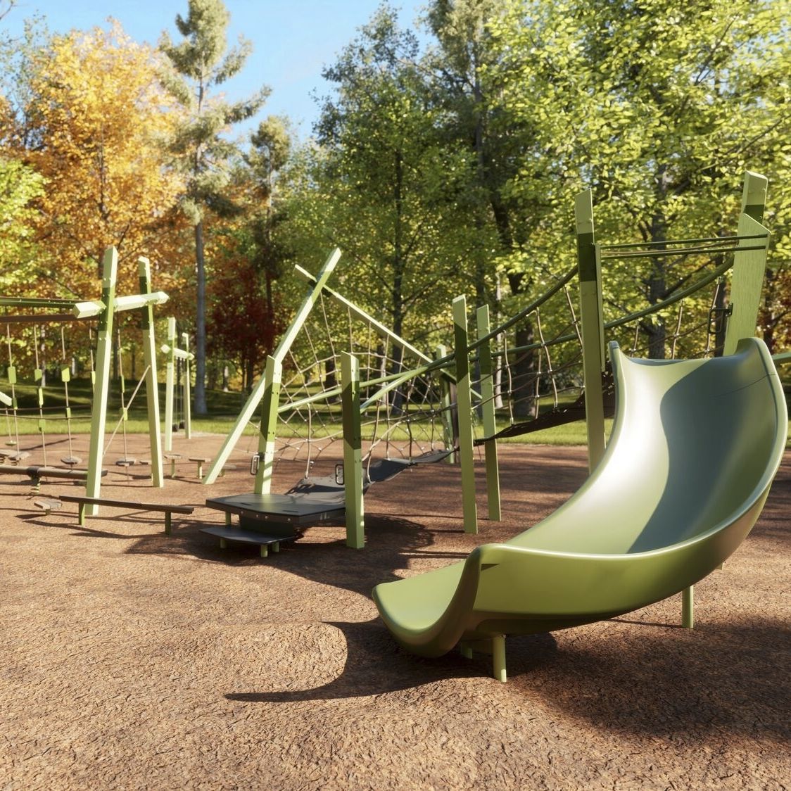 Playground structure - Wooded Park Design 8100 - LANDSCAPE STRUCTURES ...