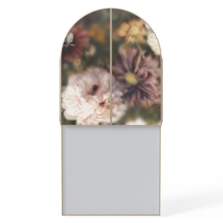 Free-standing mirror - BLOSSOM TRIPTYCH - Devon&Devon - contemporary / wooden / golden
