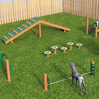 Dog obstacle course - progressive design playgrounds - high jump / walk ...