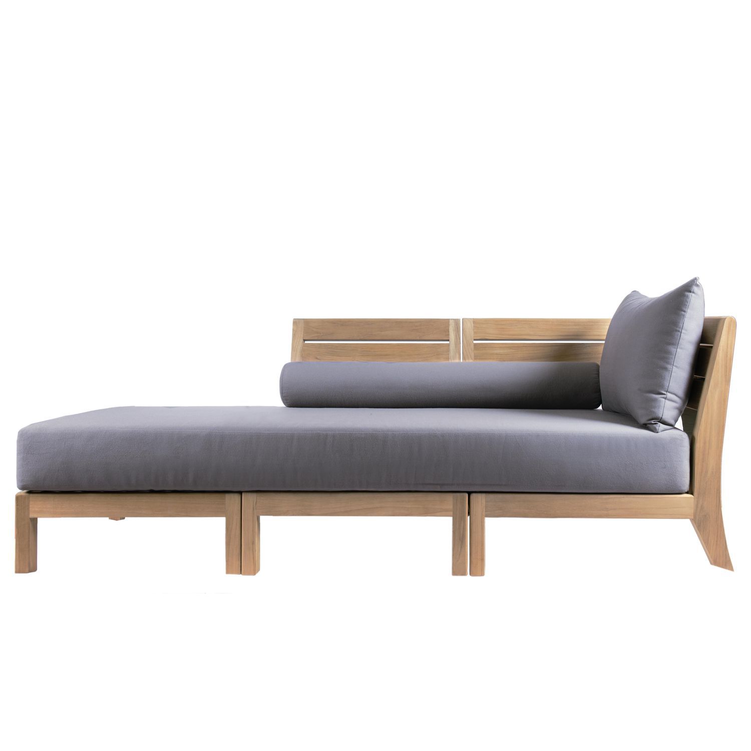 Contemporary daybed - EXETER - Tectona - teak / garden / modular