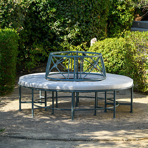 Neoclassical public bench - 1800 - Tectona - aluminum / with backrest ...