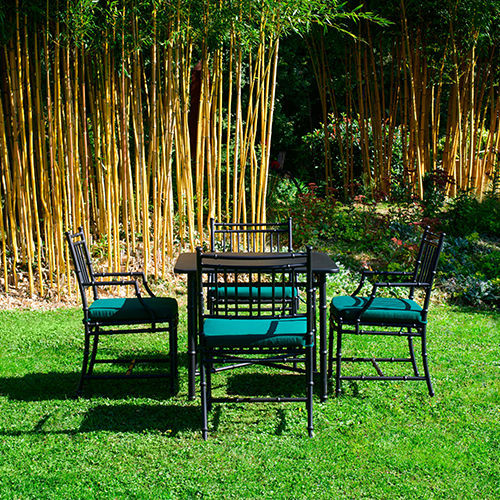 Traditional table - Bamboo - Tectona - aluminum / metal base / square