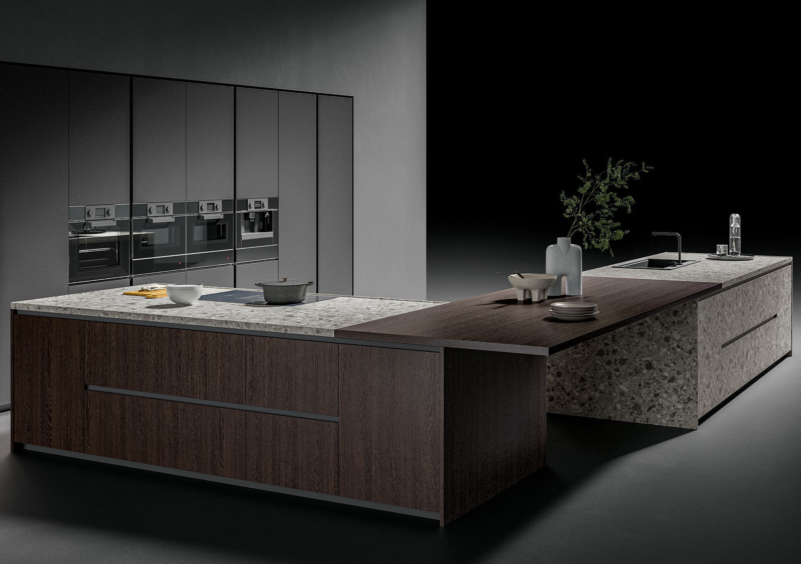 Contemporary kitchen - CX 15 - COMPREX - MDF / glass / aluminium