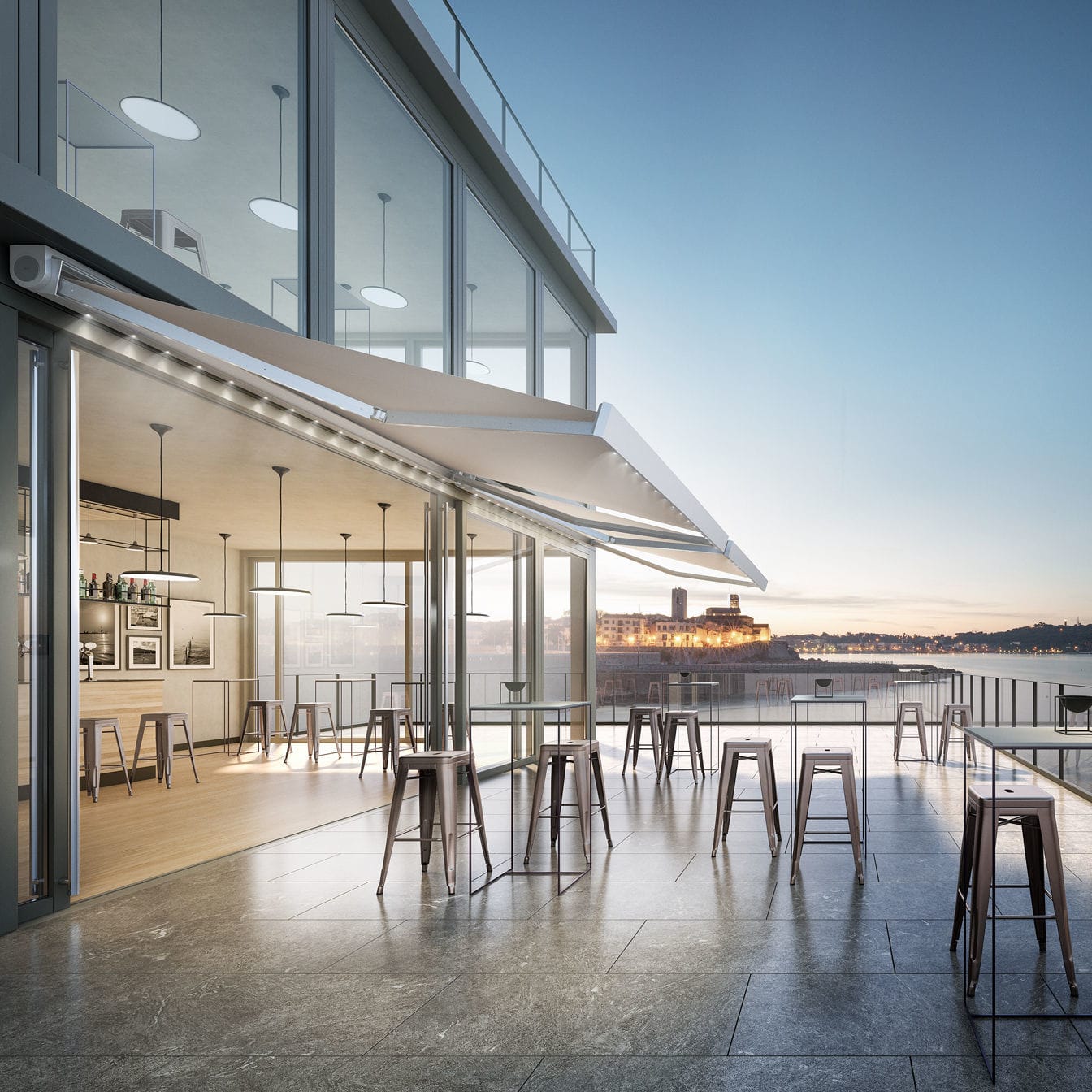 Box awning - NODO - Gibus SPA - retractable / motorized / commercial