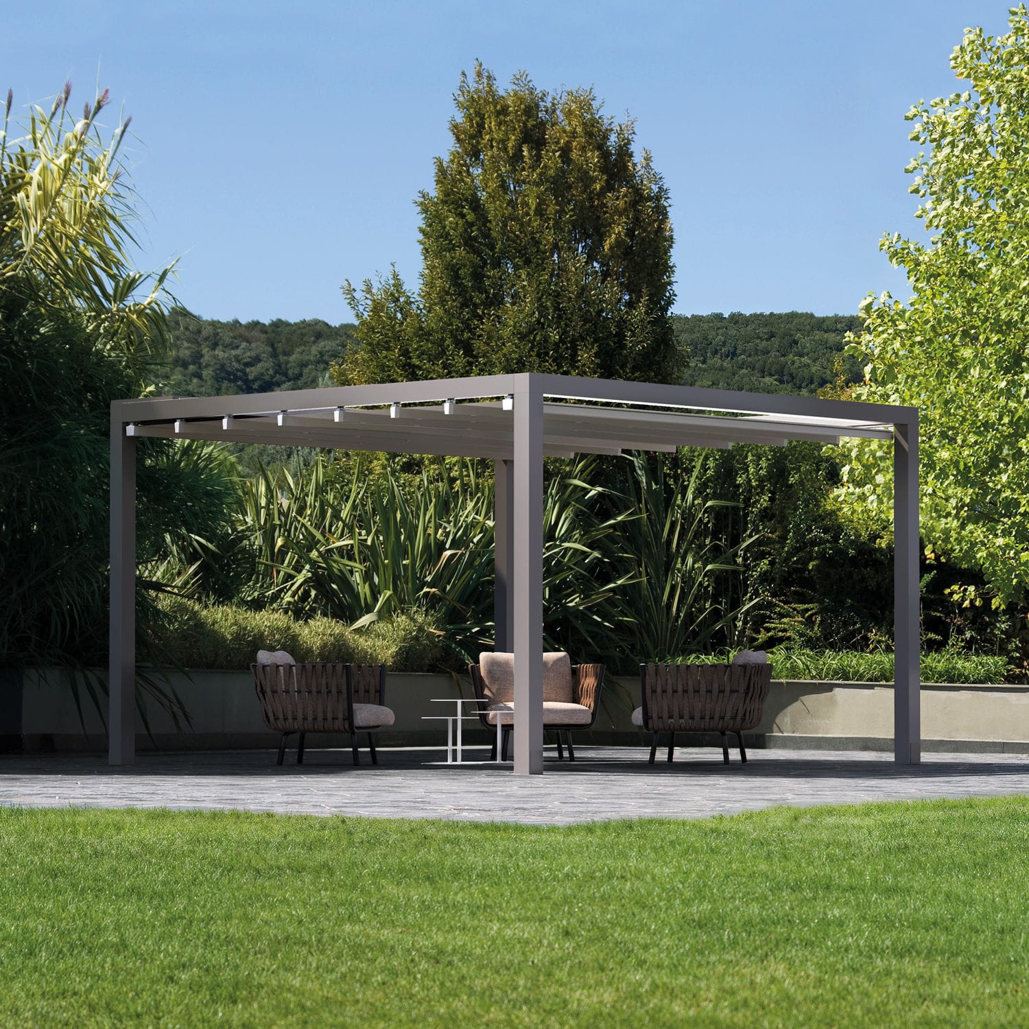 Wall-mounted pergola - Lani - Gibus SPA - self-supporting / extruded ...