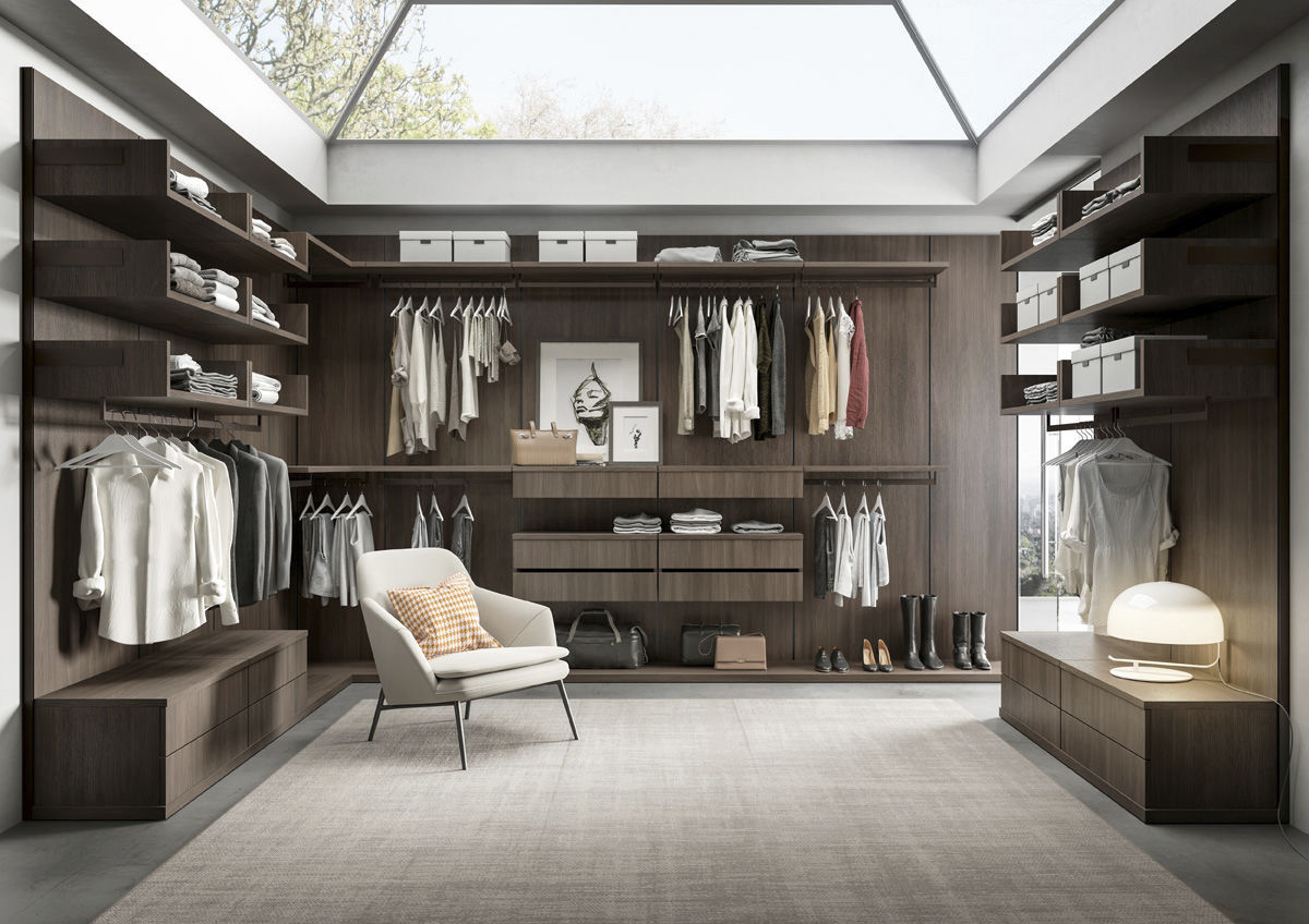 Contemporary walk-in wardrobe - 390 - TUMIDEI - aluminum / melamine