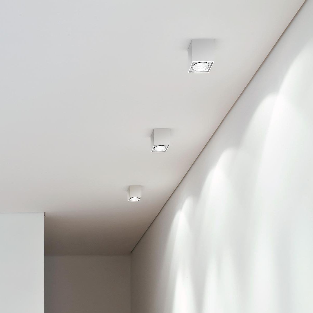 Contemporary ceiling light - TWO - PANZERI - square / aluminum / LED