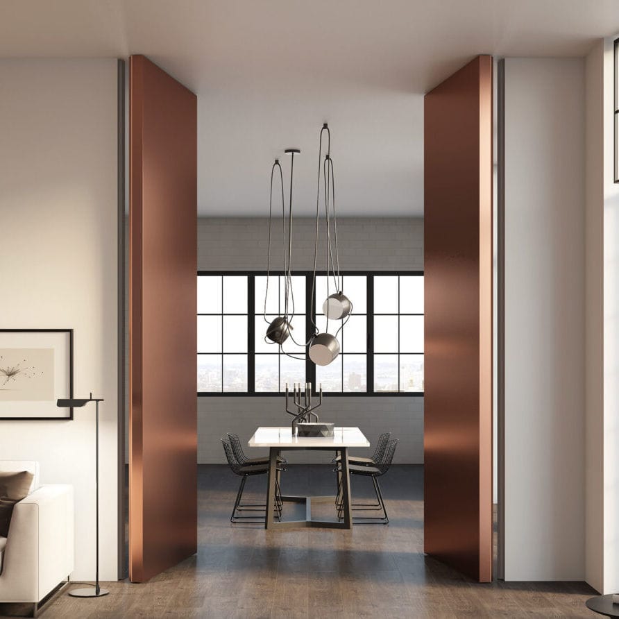 Interior door - FILO 10 - LINVISIBILE - wooden / metal / laminate