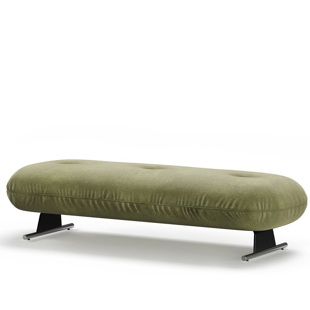 Contemporary upholstered bench - LIBRA - Minotti - fabric / cotton ...