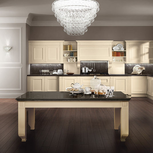 Traditional kitchen - MELOGRANO CLASSIC - COMPOSIT - wooden / handleless / lacquered