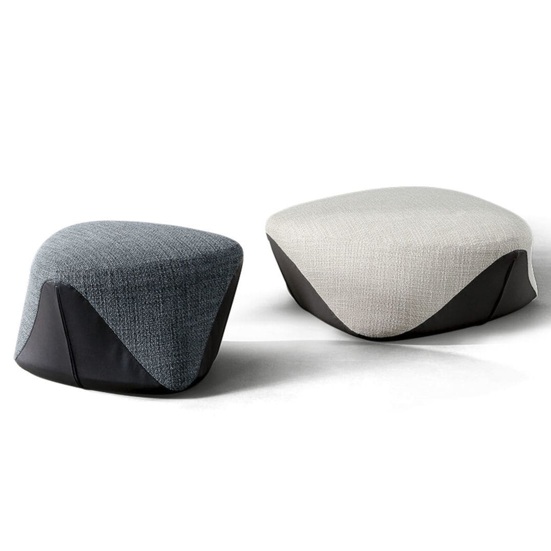 Contemporary pouf - Seki - BONALDO - fabric / leather / triangular