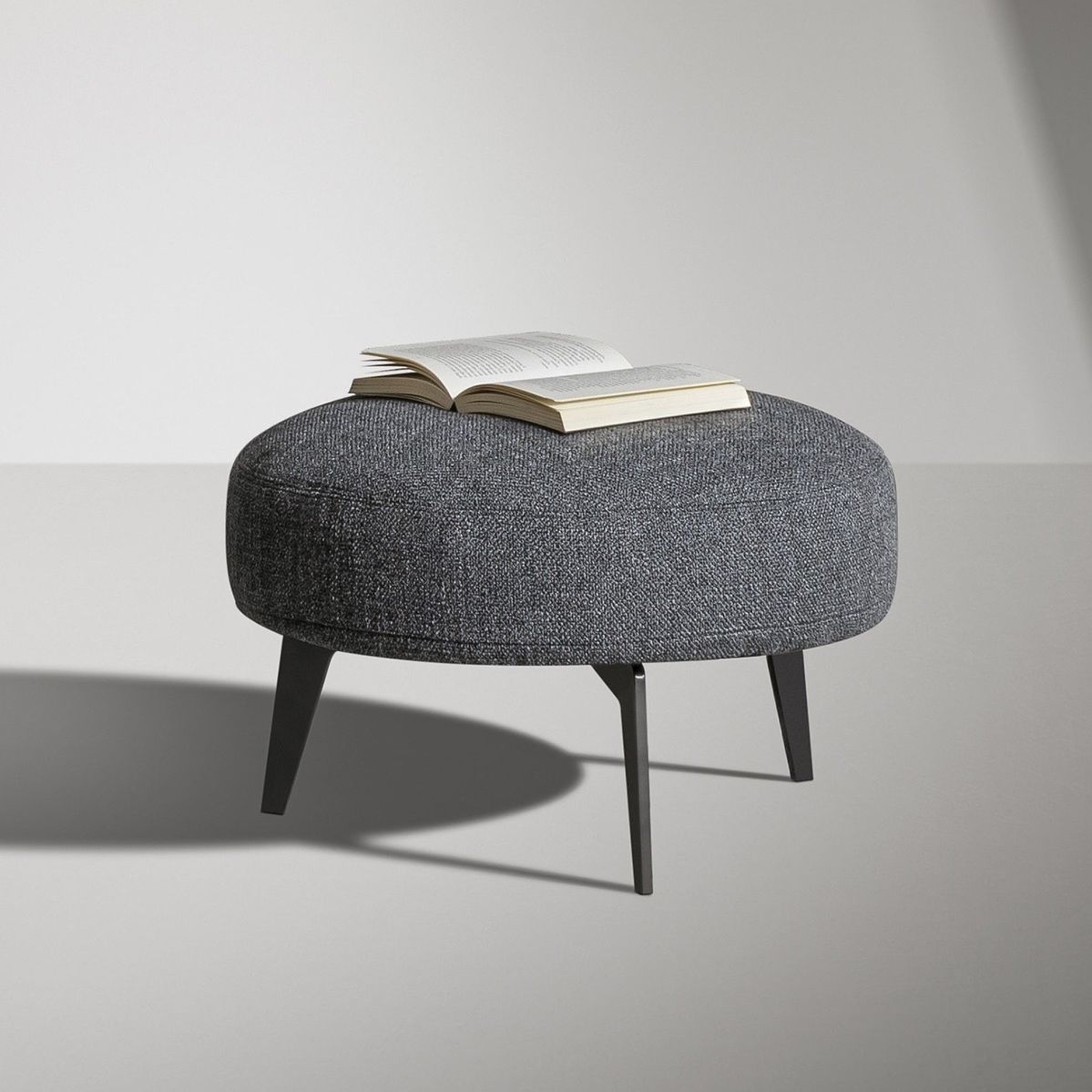 Contemporary pouf - Lovy - BONALDO - fabric / painted metal / square