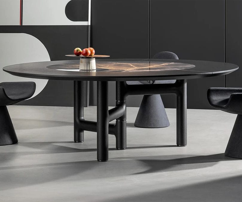 Contemporary dining table - Pivot ST - BONALDO - oak / walnut / wood veneer